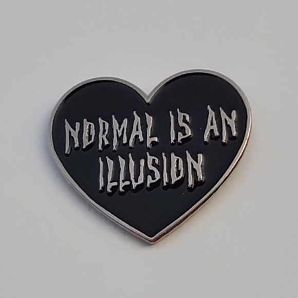 Hot Topic | Accessories | 2 Normal Is An Illusion Heartshaped Black ...